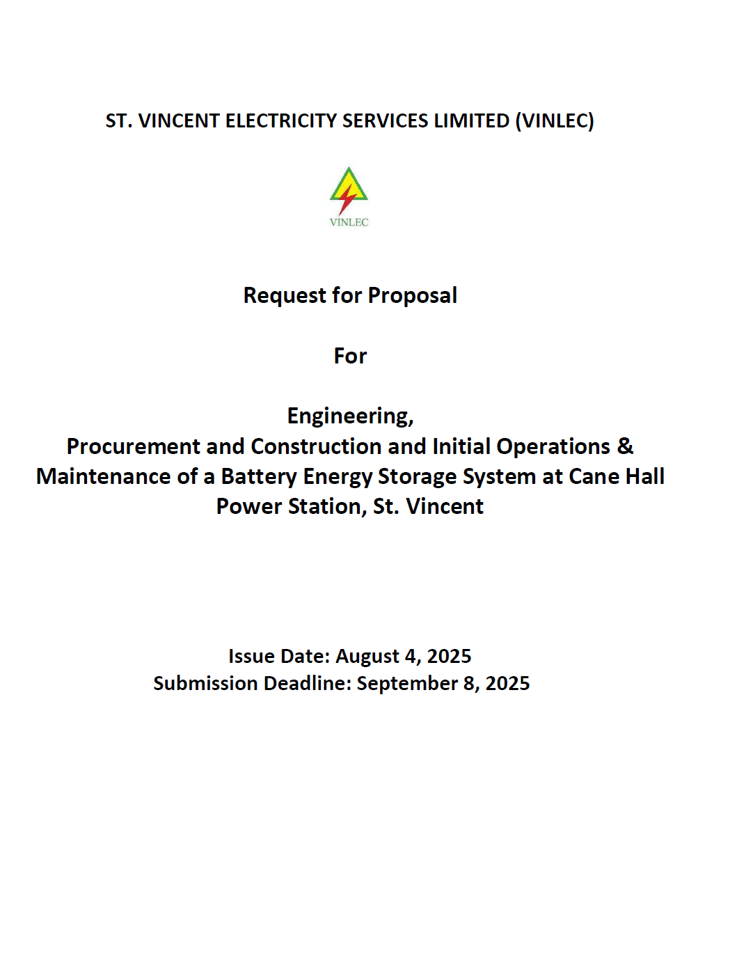 VINLEC RFP – Engineering, Procurement, Construction and Initial ...
